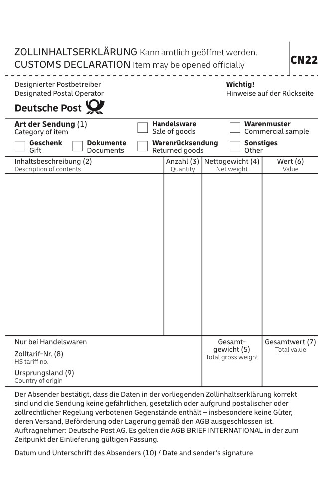 Customs requirements for postcards mailed in envelopes? - Mail, stamps ...